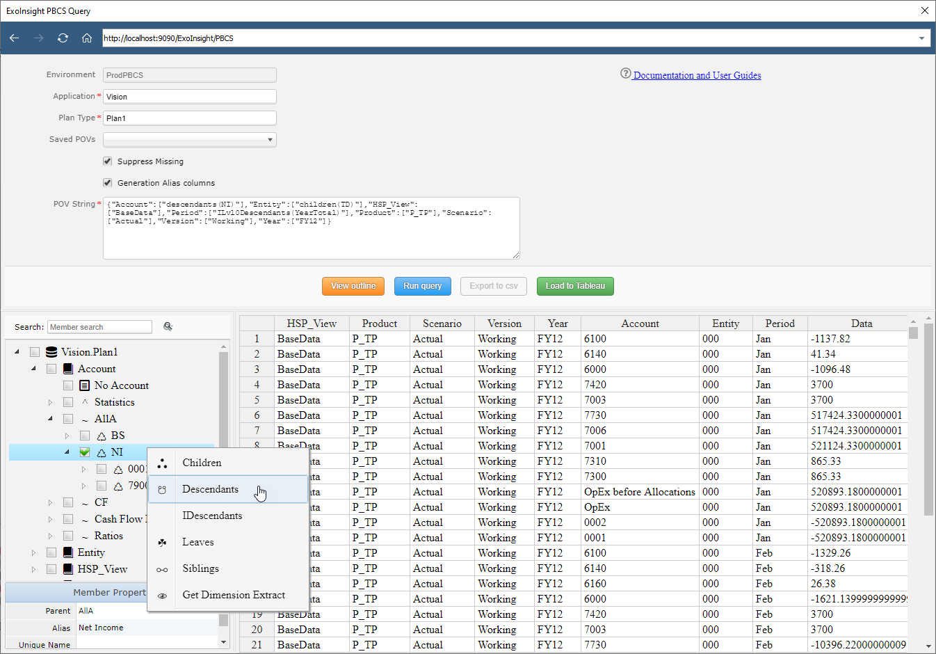 Integrating Tableau with Oracle PBCS and Oracle FCCS using ExoInsight ...